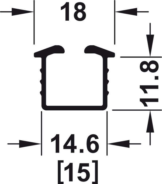 Hafele Aluminum Single Running Track, for Hafele Slido F-Line18 50A, 2 ...