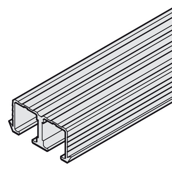 Hafele Aluminum Double Upper Running Track, for Slido F-Line21 12/20 D ...