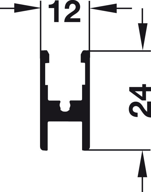 Hafele Glass Fixing Profile, for Hawa Clipo 36 GPK/GPPK, Glue Mounting ...