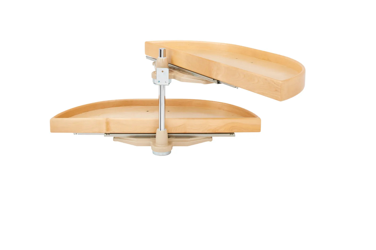 Rev-A-Shelf LD-4NW Series Natural Wood Half-Moon Lazy Susan w/ Pivot a ...