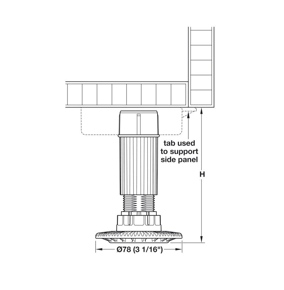 Hafele AXILO Adjustment Foot for Häfele AXILO™ 78 Plinth Adjusting Fit ...