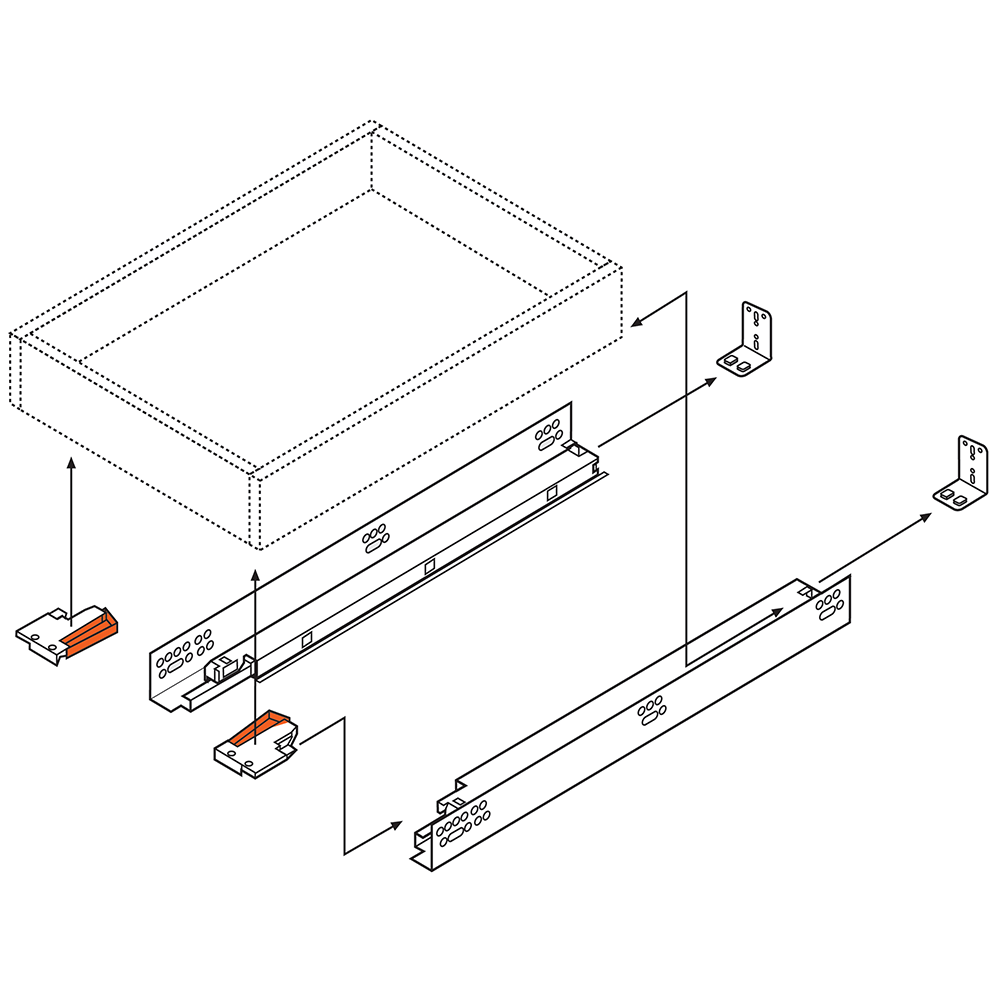 Blum 563H5330B Undermount Drawer Slides Tandem Plus – Pro Cabinet Supply